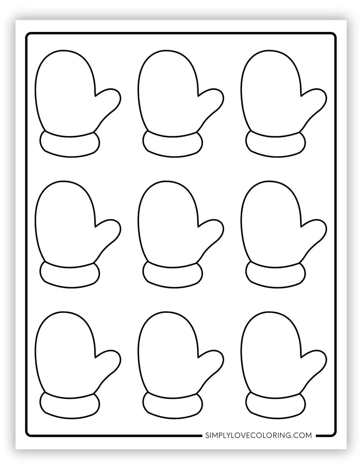 Mitten Templates (Free PDF Printables) – Simply Love Coloring