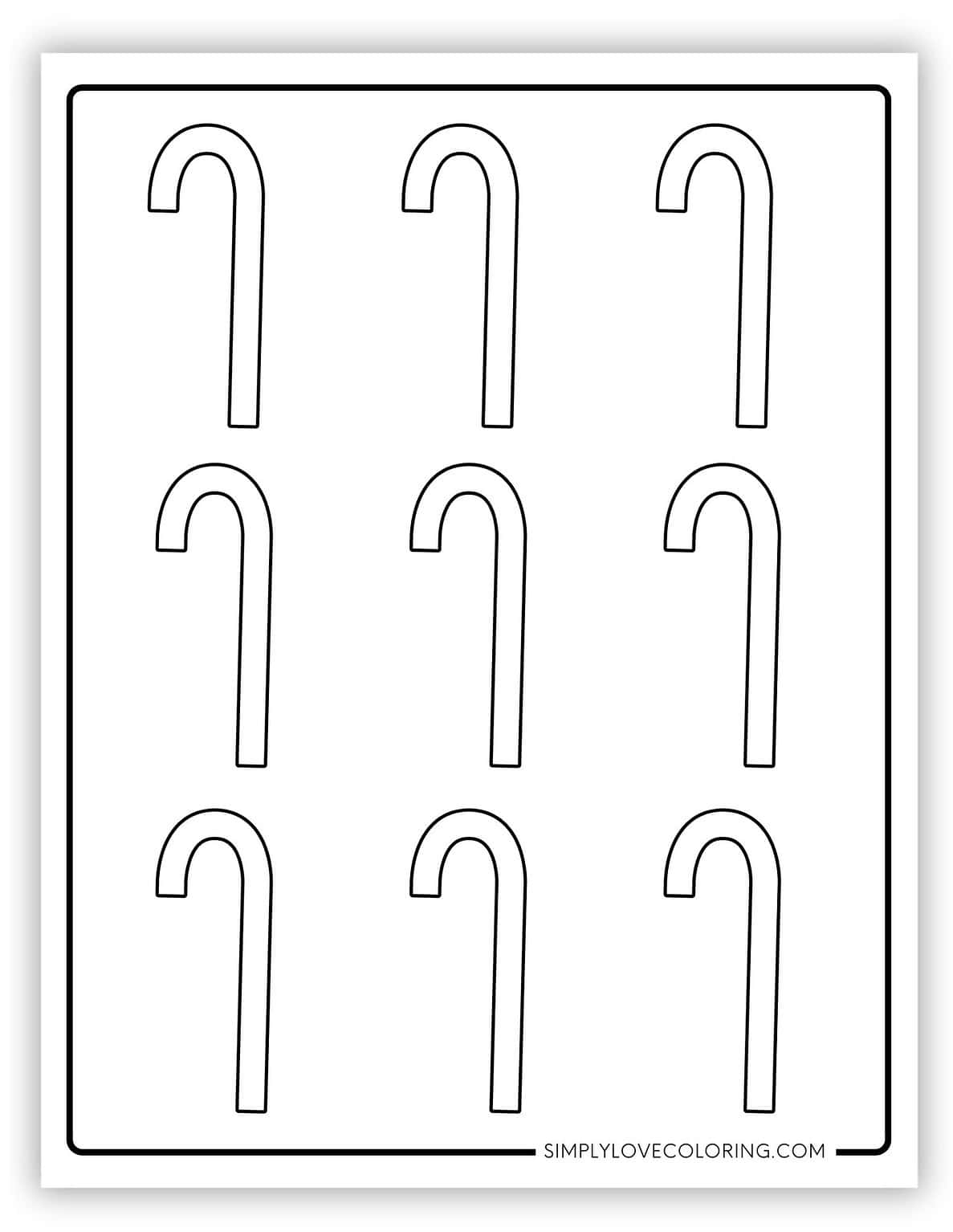 Candy Cane Templates (Free PDF Printables) - Simply Love Coloring