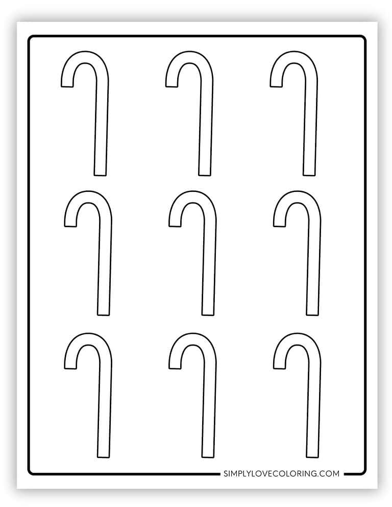 Candy Cane Templates (Free PDF Printables) - Simply Love Coloring