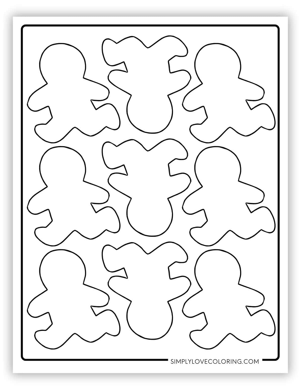 Gingerbread Man Templates (Free PDF Printables) - Simply Love Coloring