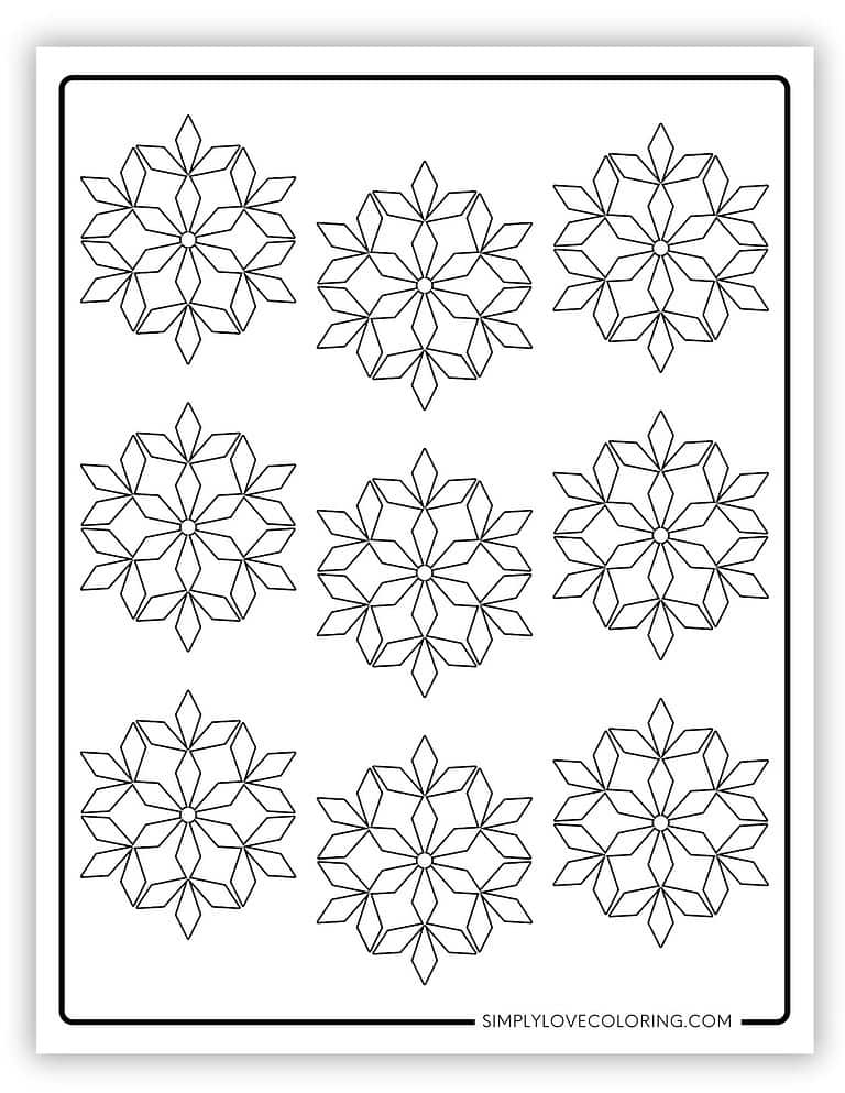Snowflake Templates (Free PDF Printables) - Simply Love Coloring