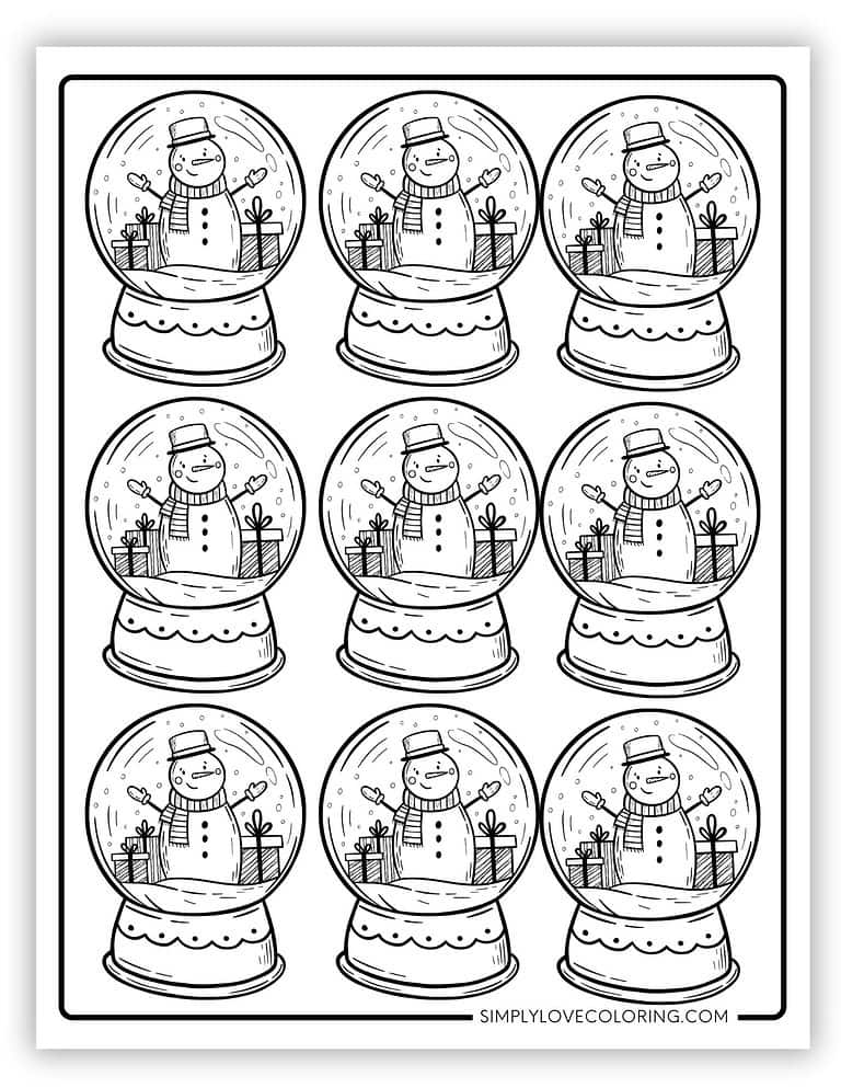 Snow Globe Templates (Free PDF Printables) - Simply Love Coloring