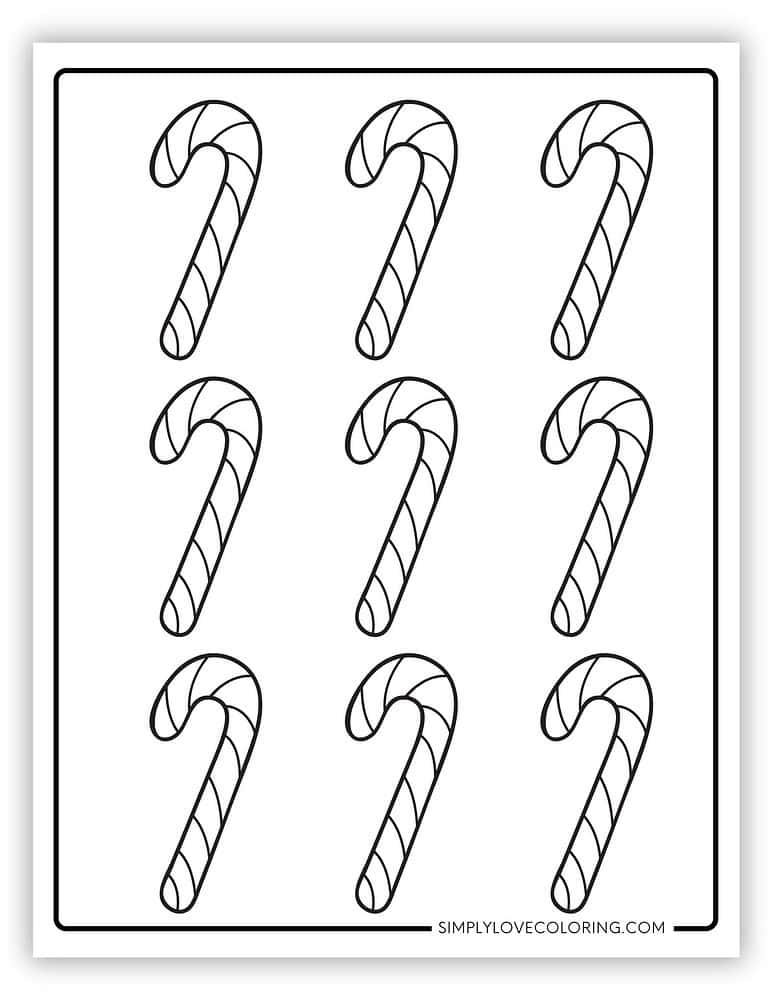 Candy Cane Templates (Free PDF Printables) - Simply Love Coloring