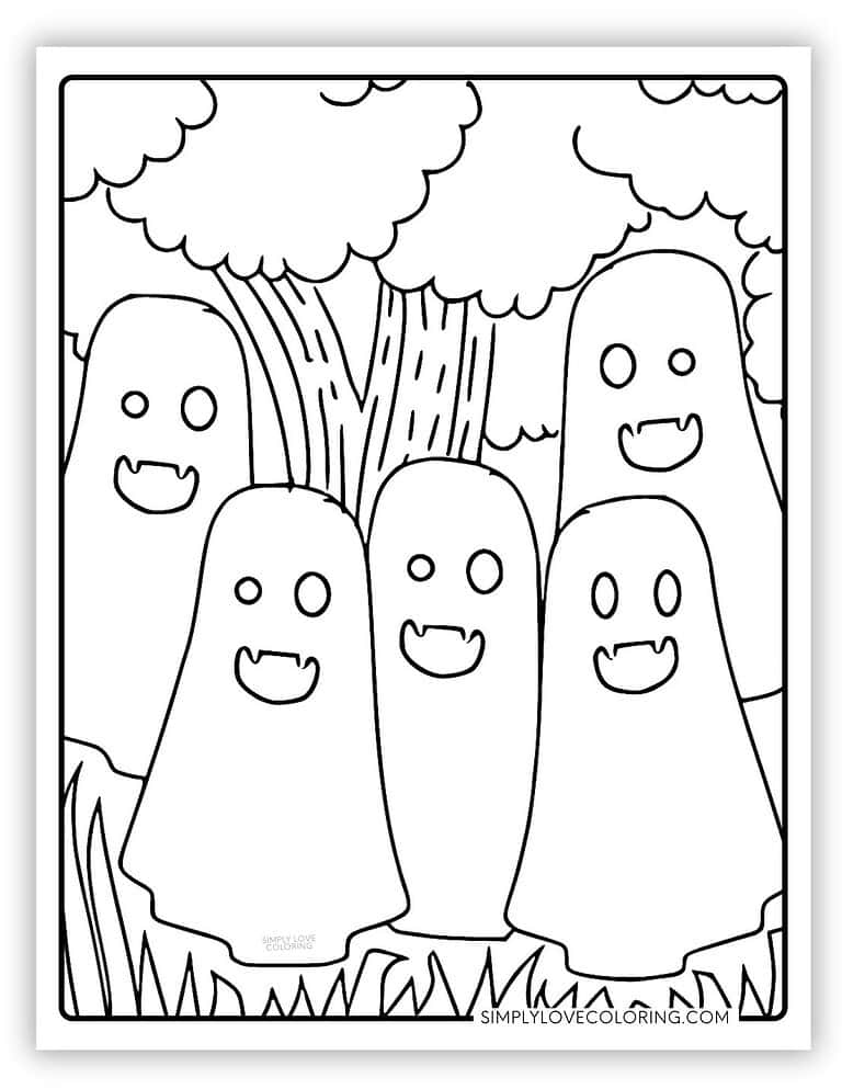 Ghost Coloring Pages (Free PDF Printables) - Simply Love Coloring