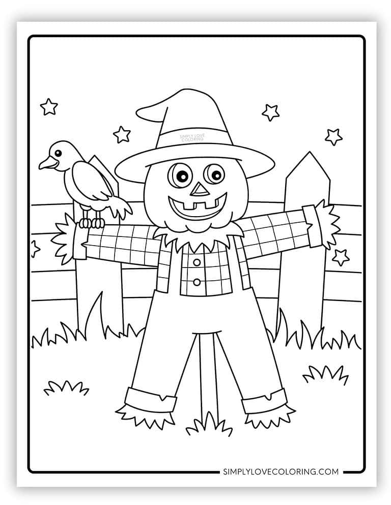 Scarecrow Coloring Pages (Free PDF Printables) - Simply Love Coloring