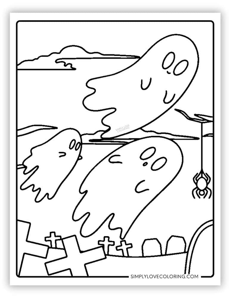 Ghost Coloring Pages (Free PDF Printables) - Simply Love Coloring
