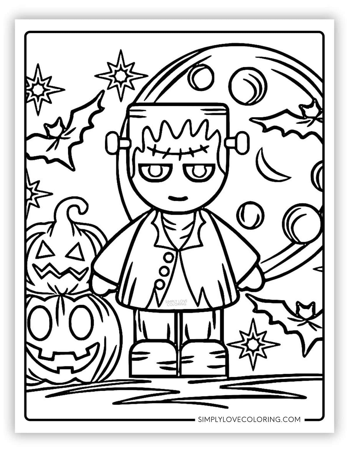 Frankenstein Coloring Pages (Free PDF Printables) - Simply Love Coloring