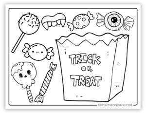Trick or Treat Coloring Pages (Free PDF Printables) - Simply Love Coloring
