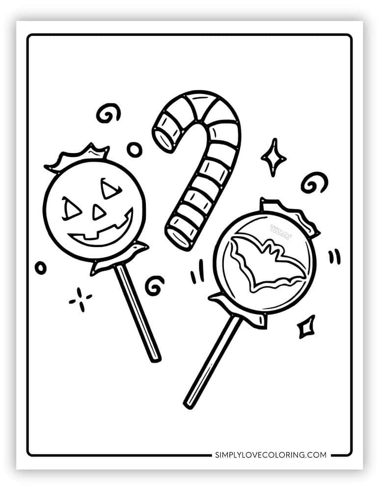 Halloween Candy Coloring Pages (Free PDF Printables) - Simply Love Coloring