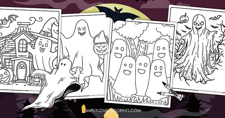 Ghost Coloring Pages (Free PDF Printables) - Simply Love Coloring