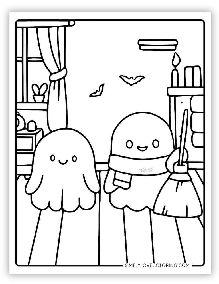 Ghost Coloring Pages (Free PDF Printables) - Simply Love Coloring