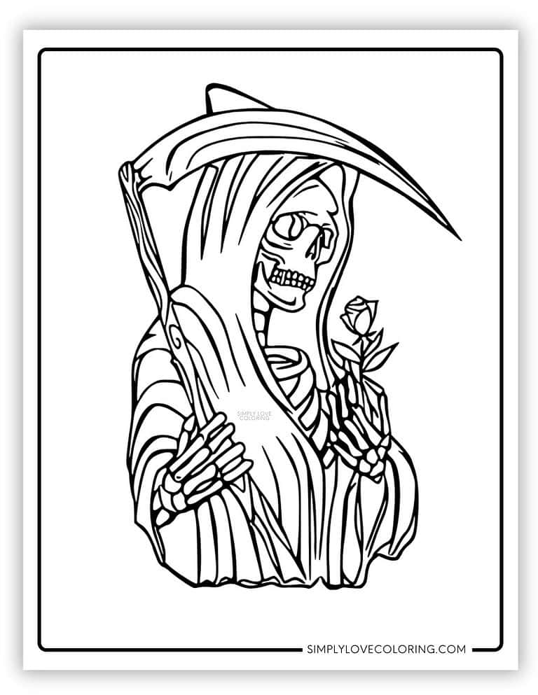 Grim Reaper Coloring Pages (Free PDF Printables) - Simply Love Coloring