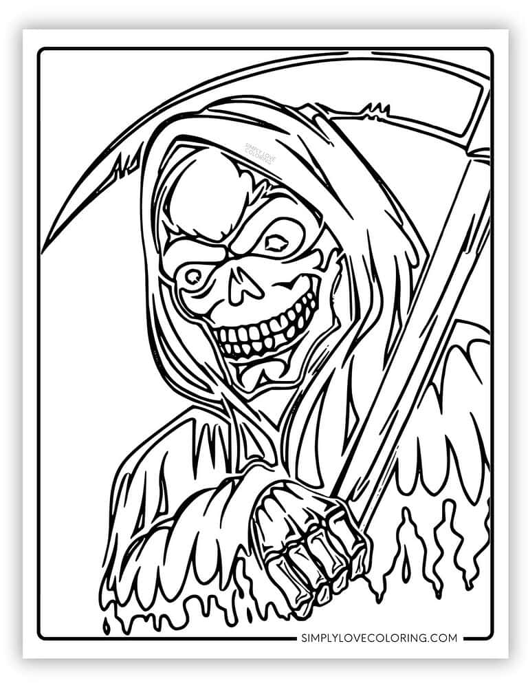 Grim Reaper Coloring Pages (Free PDF Printables) - Simply Love Coloring