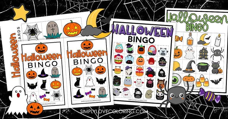 Halloween Bingo Cards (Free PDF Printables) - Simply Love Coloring