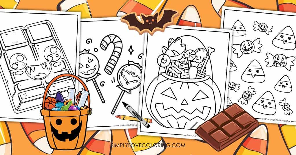 Halloween Candy Coloring Pages (Free PDF Printables) - Simply Love Coloring
