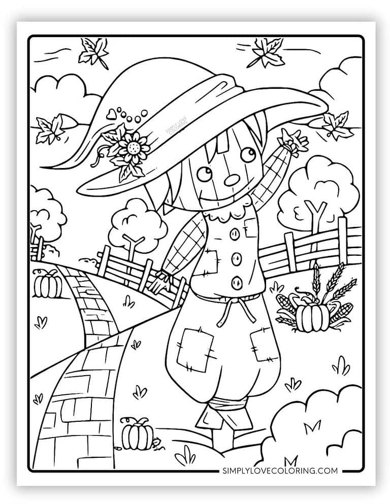 Scarecrow Coloring Pages (Free PDF Printables) - Simply Love Coloring
