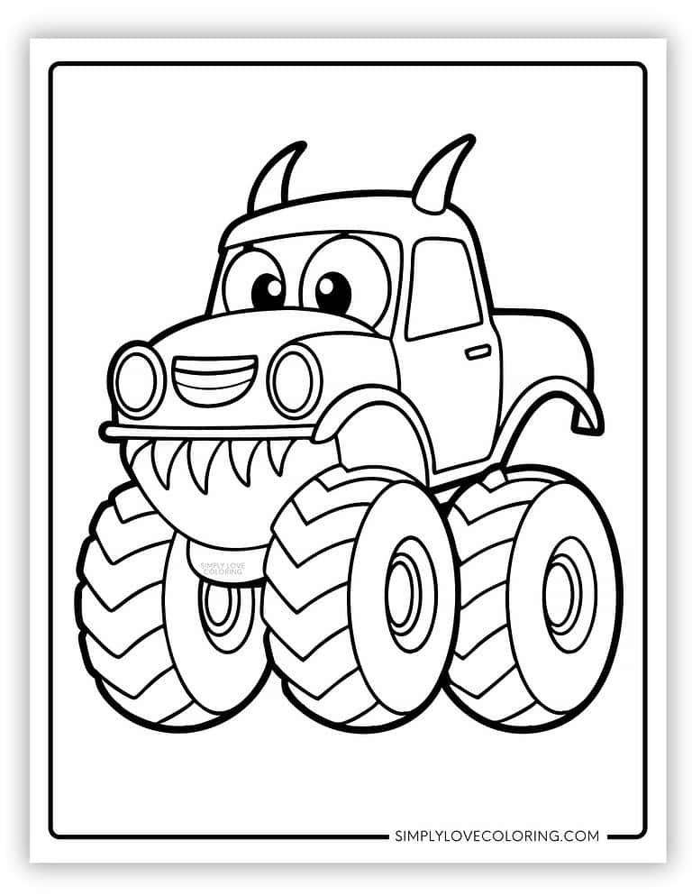 Monster Truck Coloring Pages - Simply Love Coloring