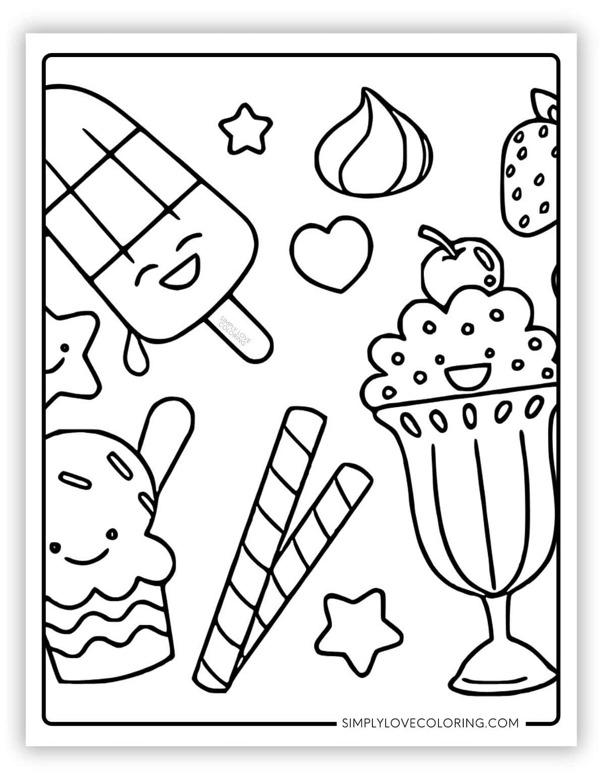 Ice Cream Coloring Pages (Free PDF Printables) - Simply Love Coloring