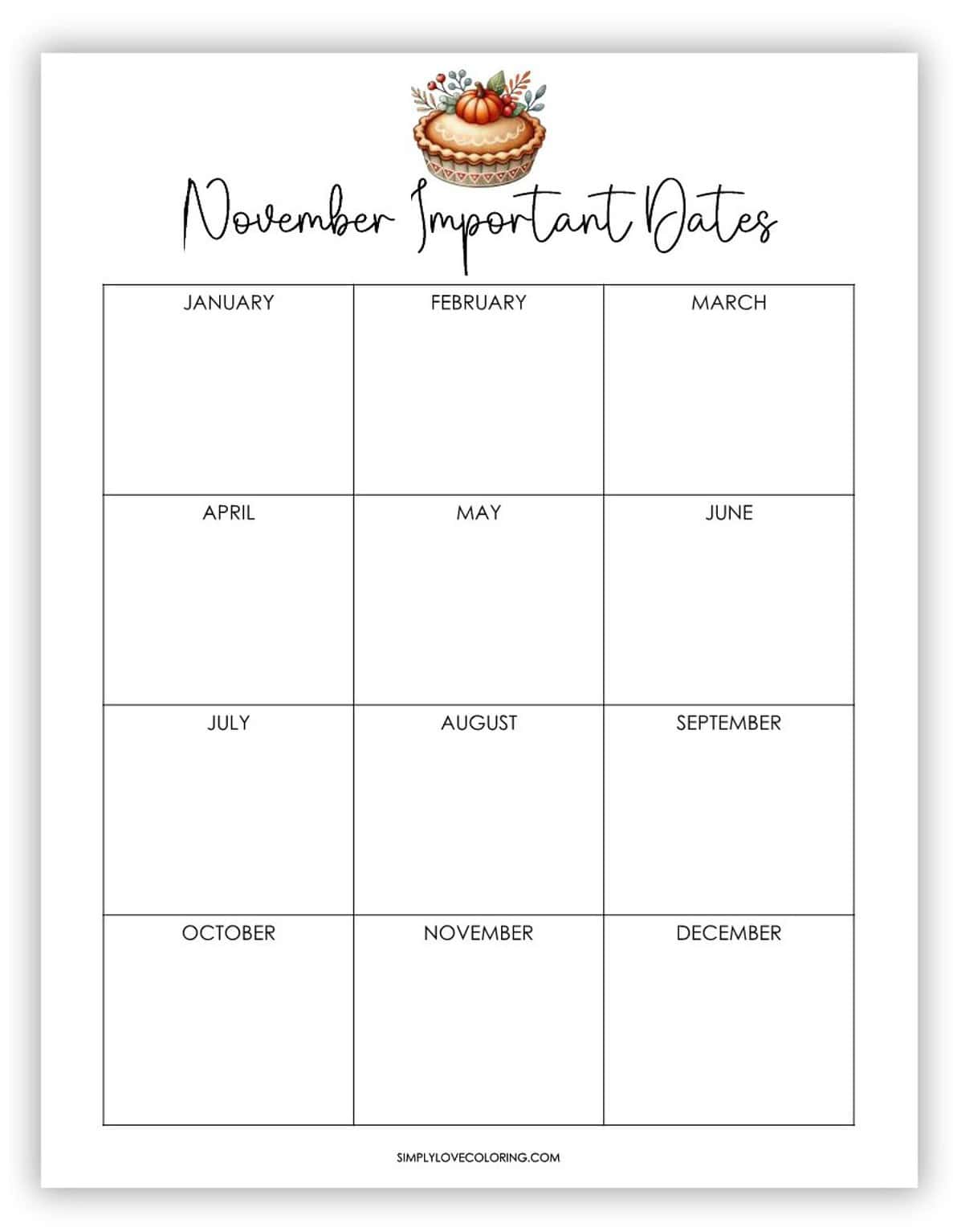 November Planner Printables (Free PDF Downloads) - Simply Love Coloring