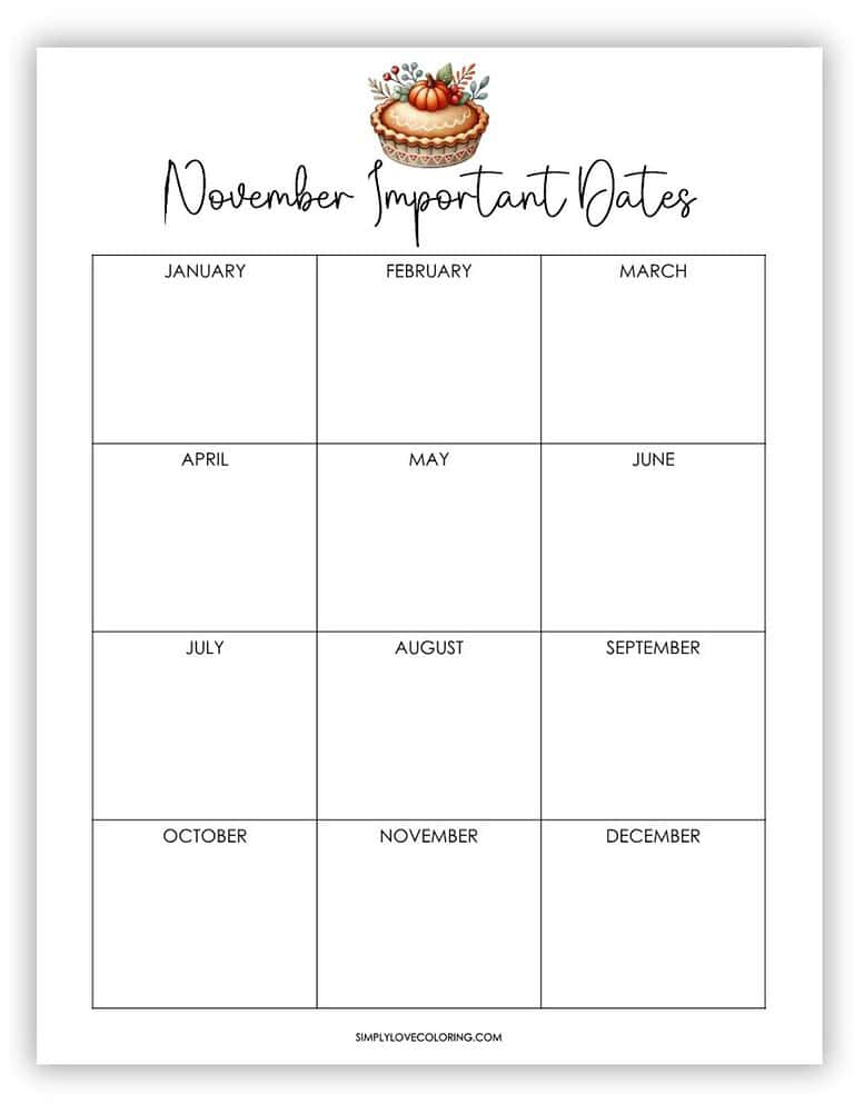 November Planner Printables (Free PDF Downloads) - Simply Love Coloring