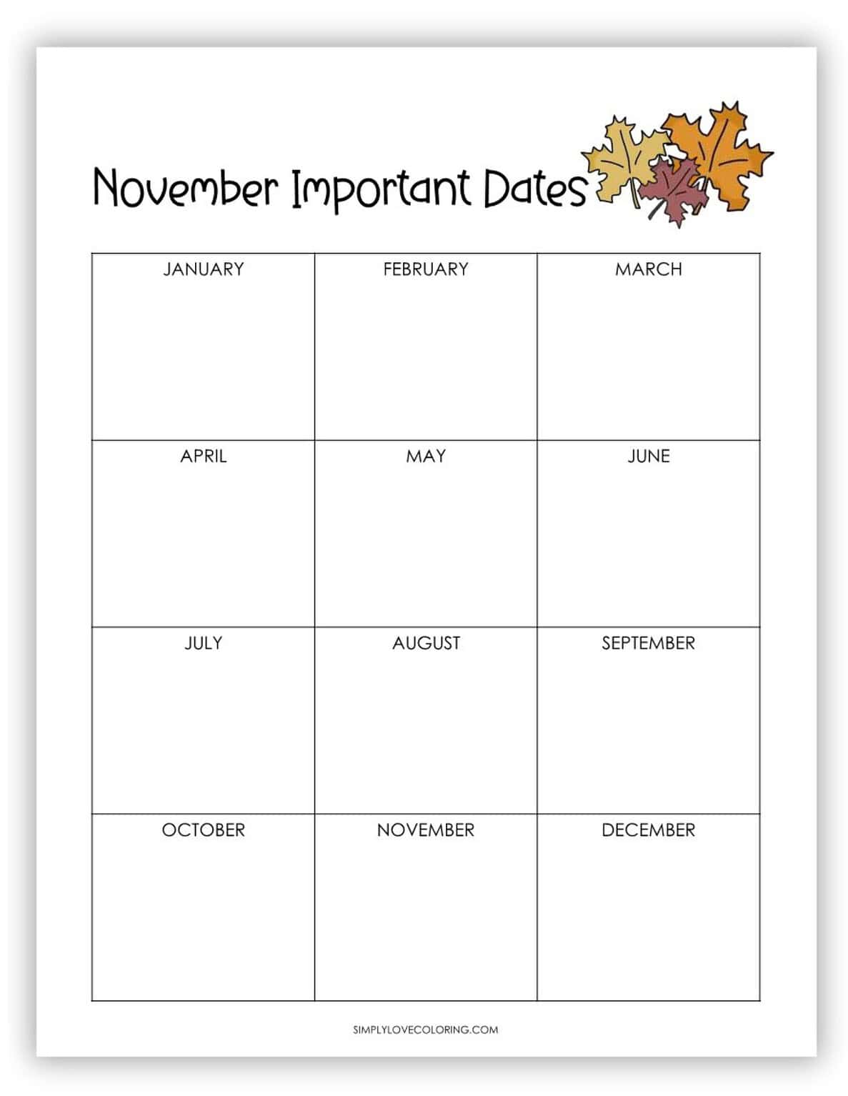 November Planner Printables (Free PDF Downloads) – Simply Love Coloring