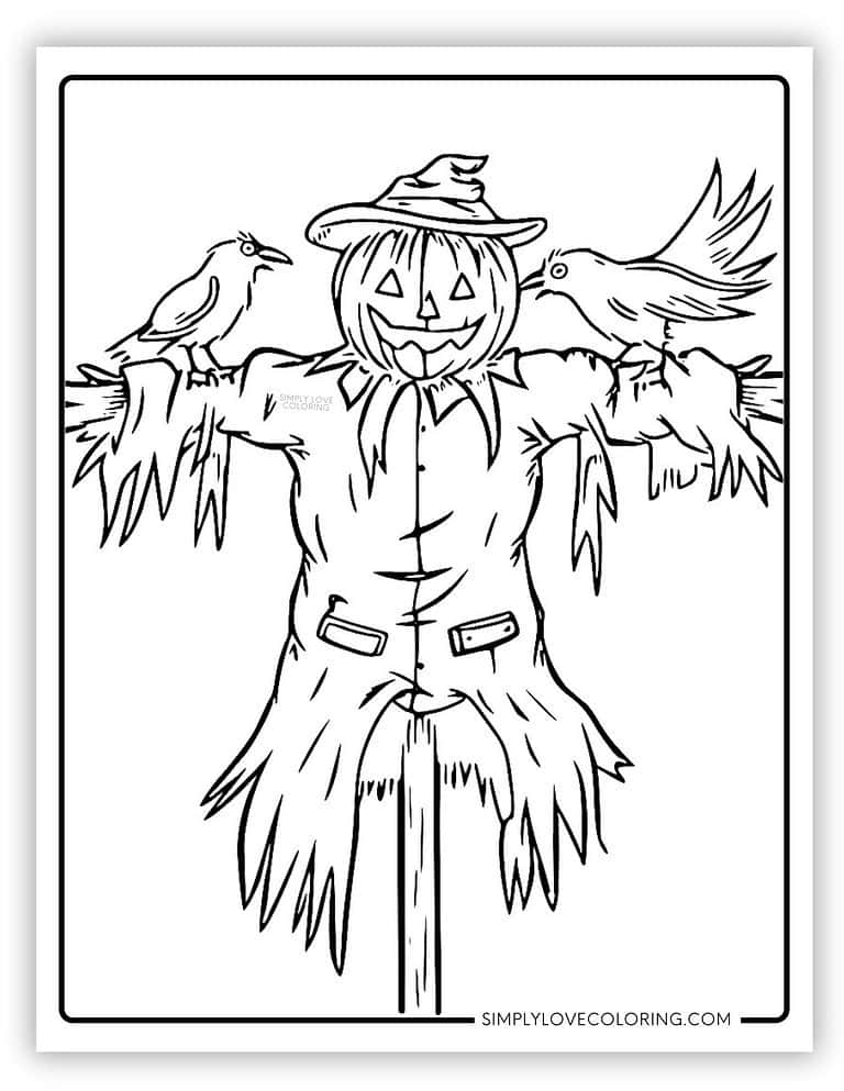 Scarecrow Coloring Pages (Free PDF Printables) - Simply Love Coloring