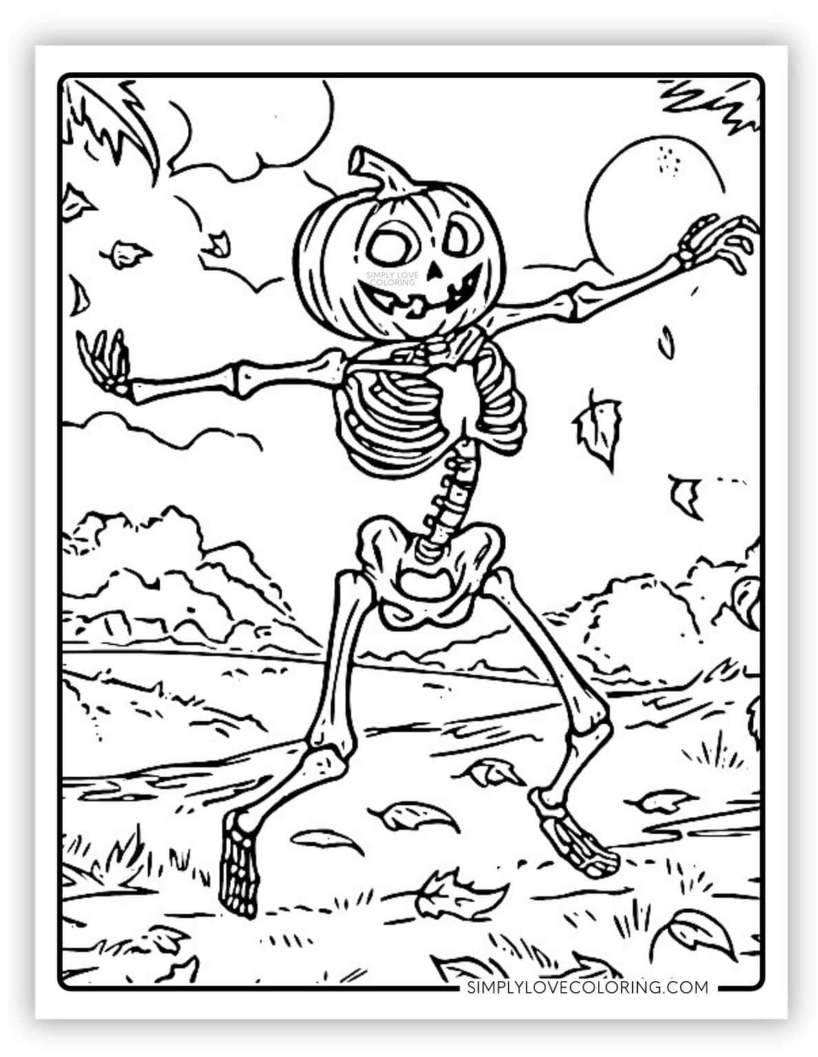 Skeleton Coloring Pages (Free PDF Printables) - Simply Love Coloring