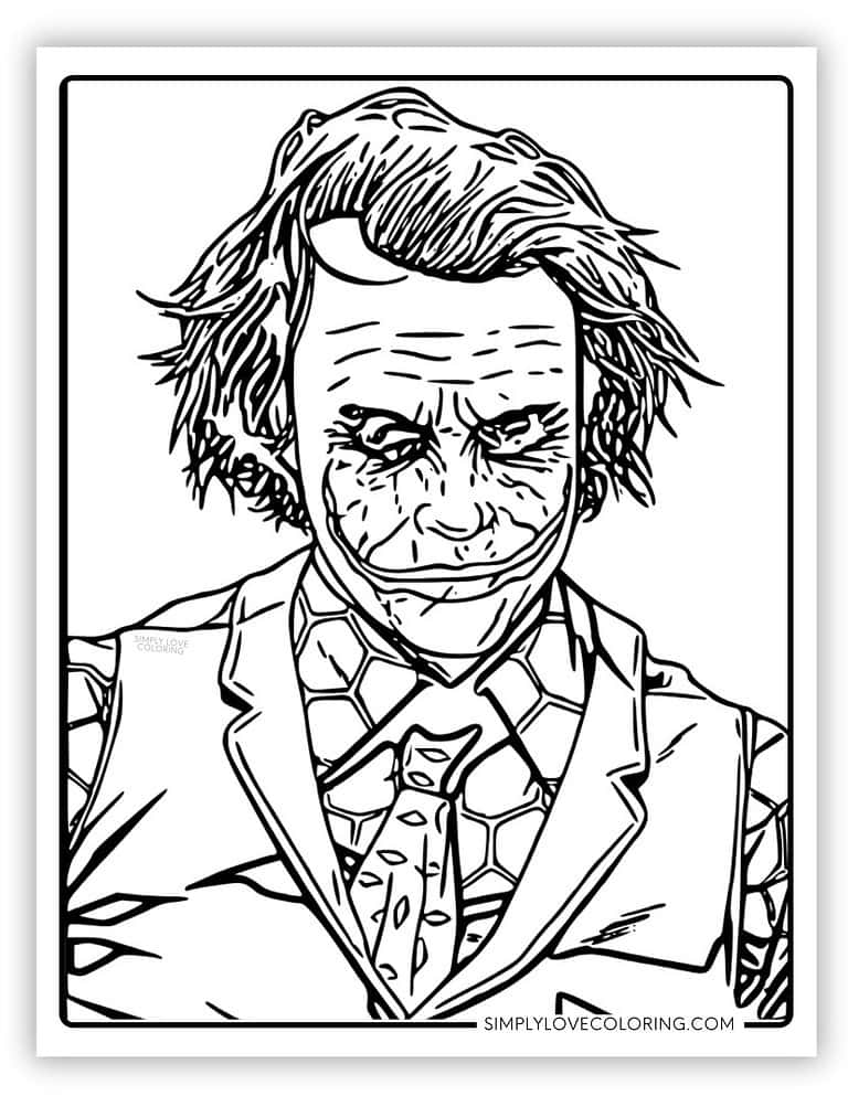 Joker Coloring Pages (Free PDF Printables) - Simply Love Coloring