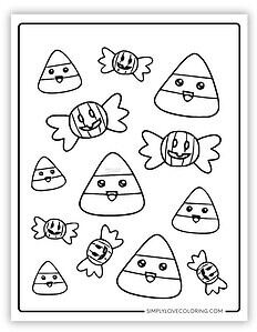 Halloween Candy Coloring Pages (Free PDF Printables) - Simply Love Coloring