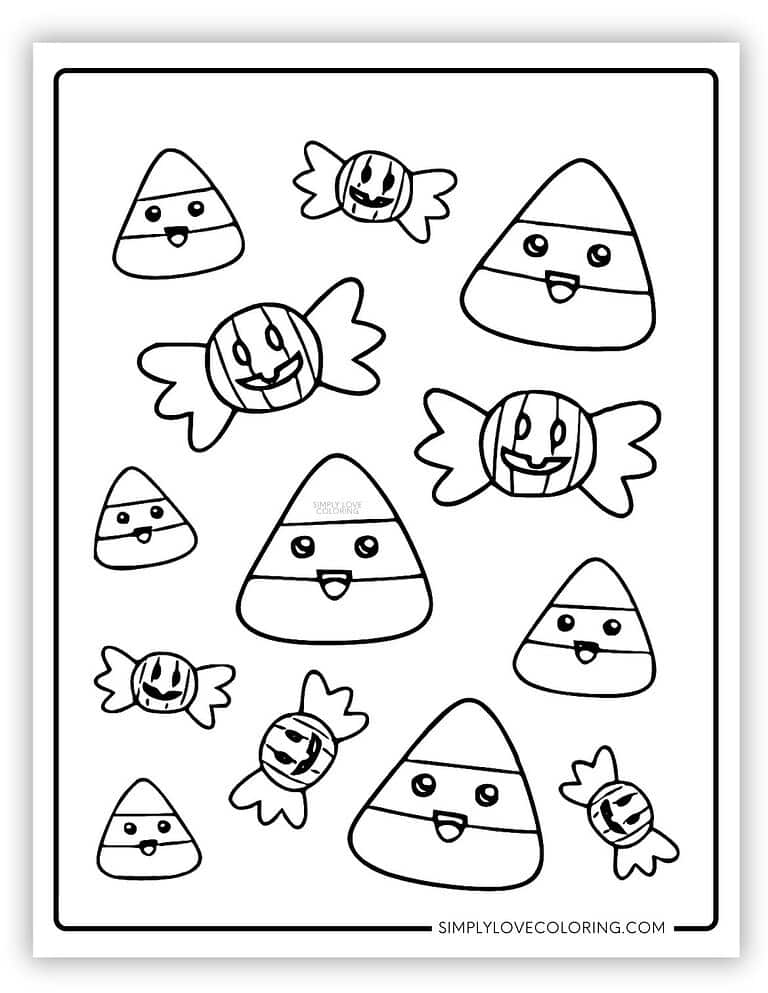 Halloween Candy Coloring Pages (Free PDF Printables) - Simply Love Coloring