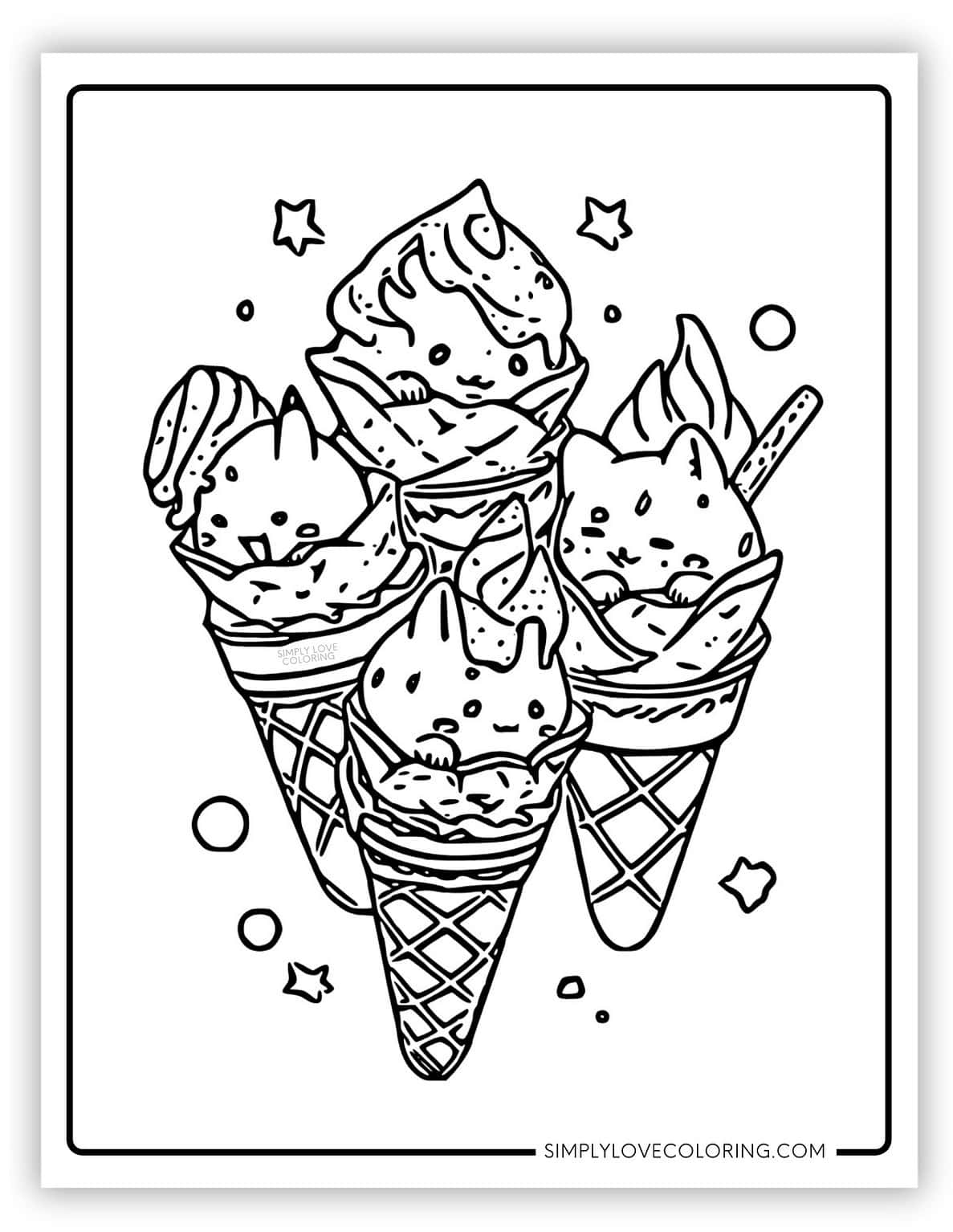 Ice Cream Coloring Pages (Free PDF Printables) - Simply Love Coloring