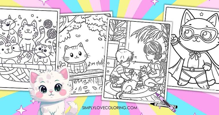 Cute Kitten Coloring Pages (Free PDF Printables) - Simply Love Coloring