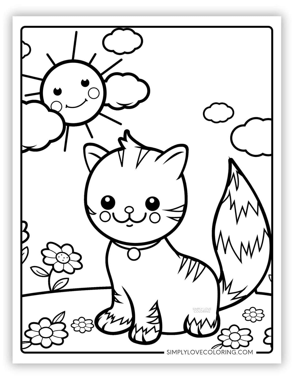 Cute Kitten Coloring Pages (Free PDF Printables) - Simply Love Coloring