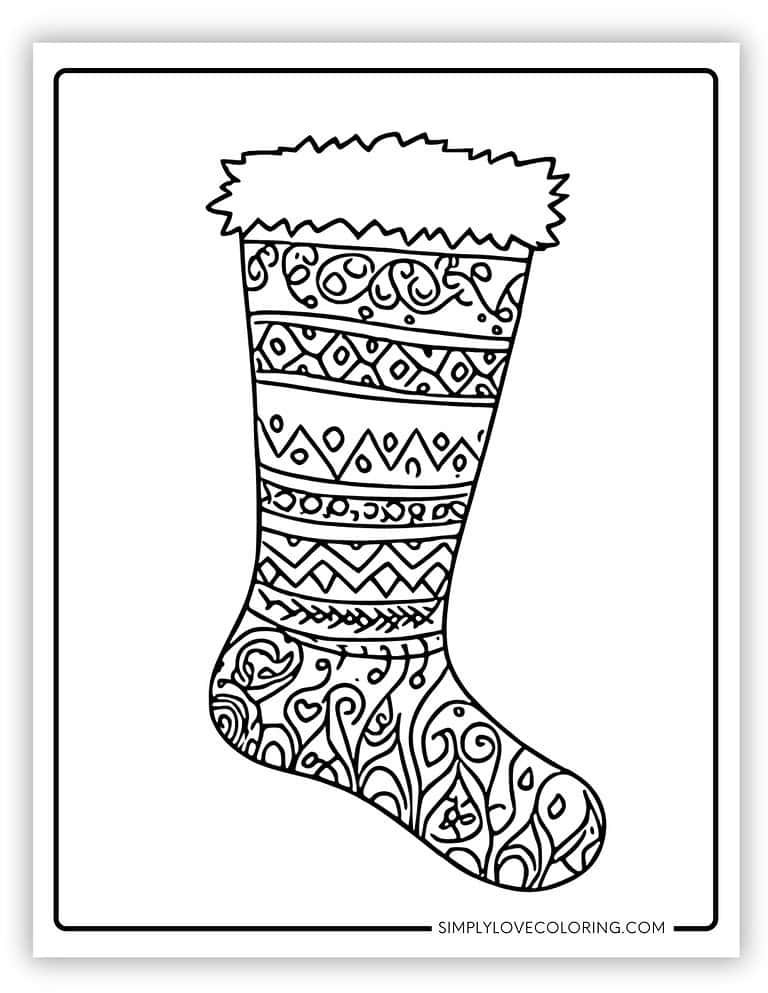 Christmas Stocking Templates (Free PDF Printables) - Simply Love Coloring