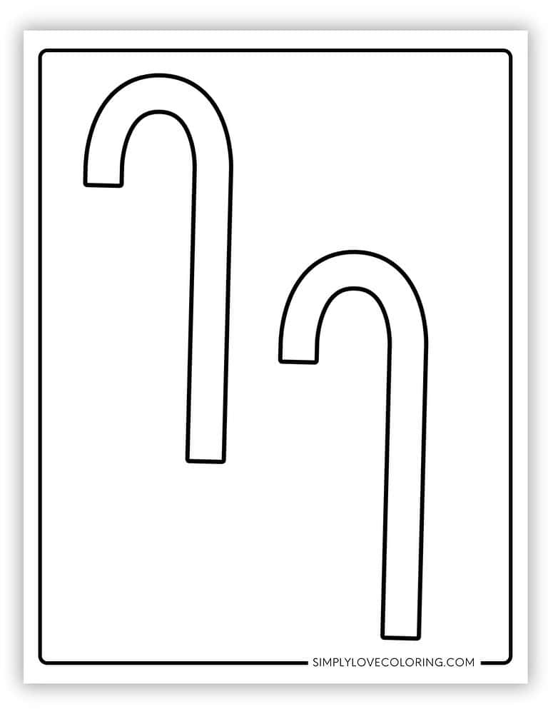 Candy Cane Templates (Free PDF Printables) - Simply Love Coloring
