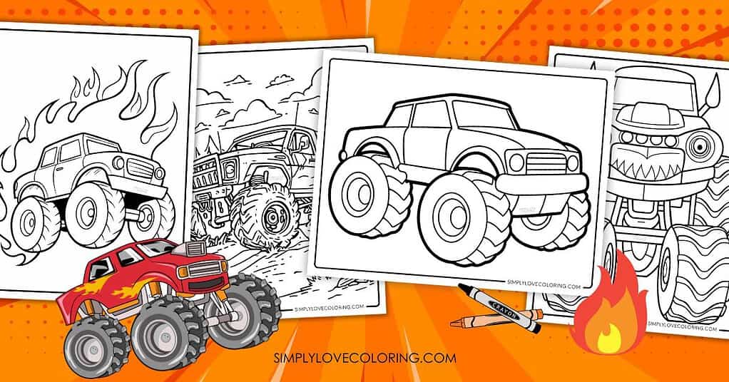 Monster Truck Coloring Pages - Simply Love Coloring