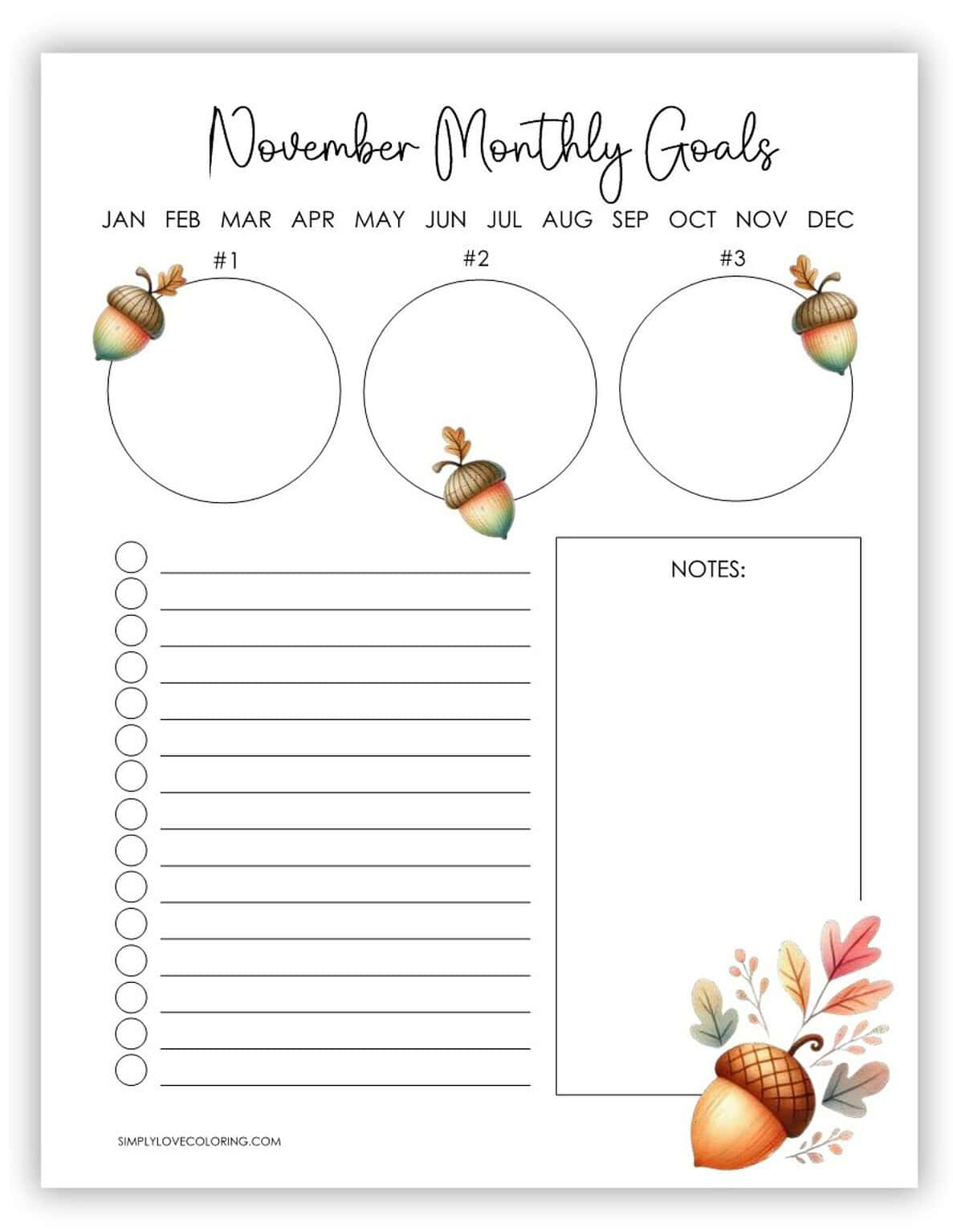 November Planner Printables (Free PDF Downloads) – Simply Love Coloring