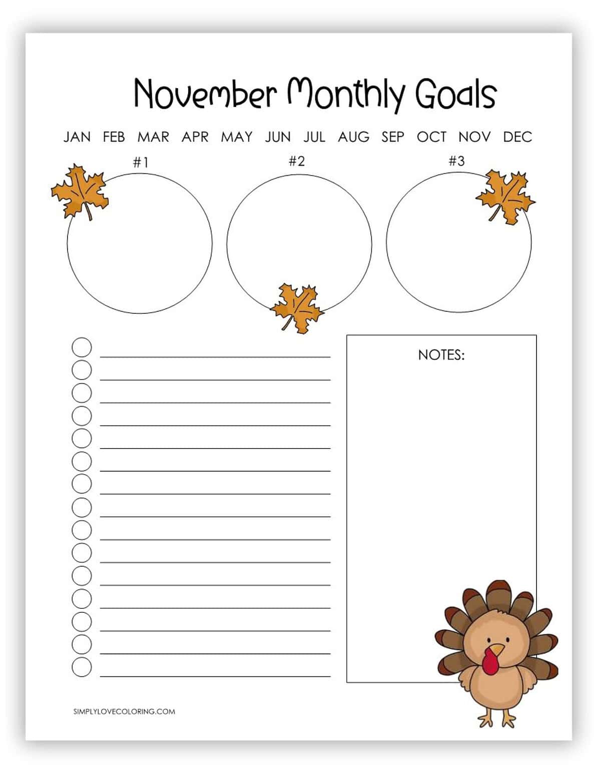November Planner Printables (Free PDF Downloads) - Simply Love Coloring
