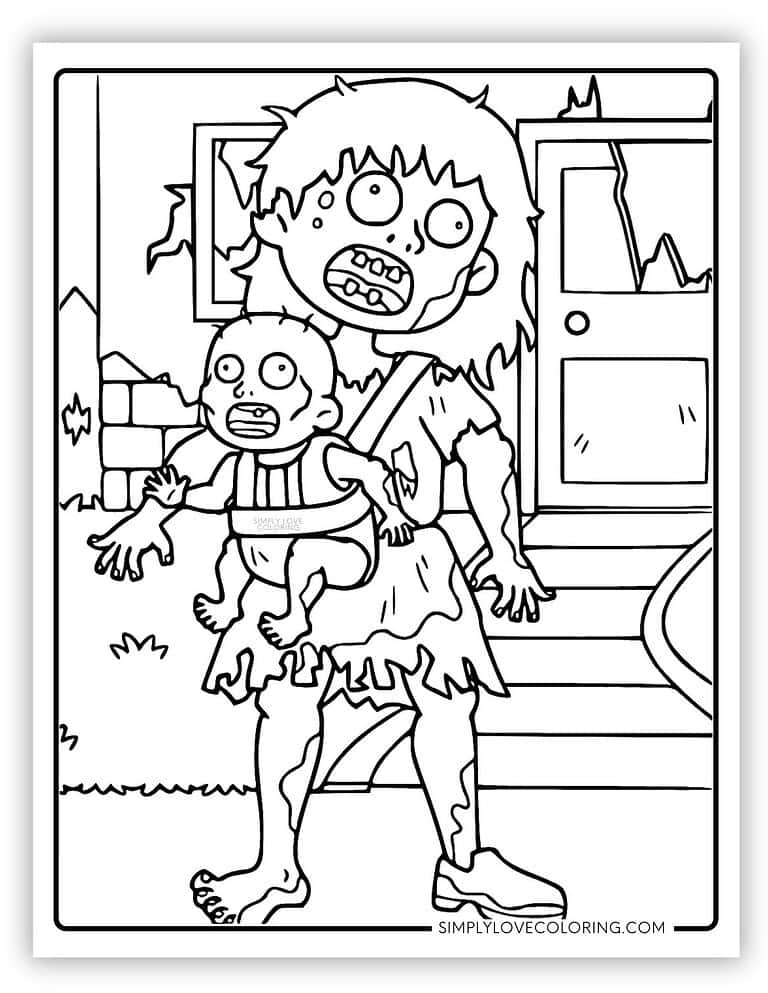 Zombie Coloring Pages (Free PDF Printables) - Simply Love Coloring