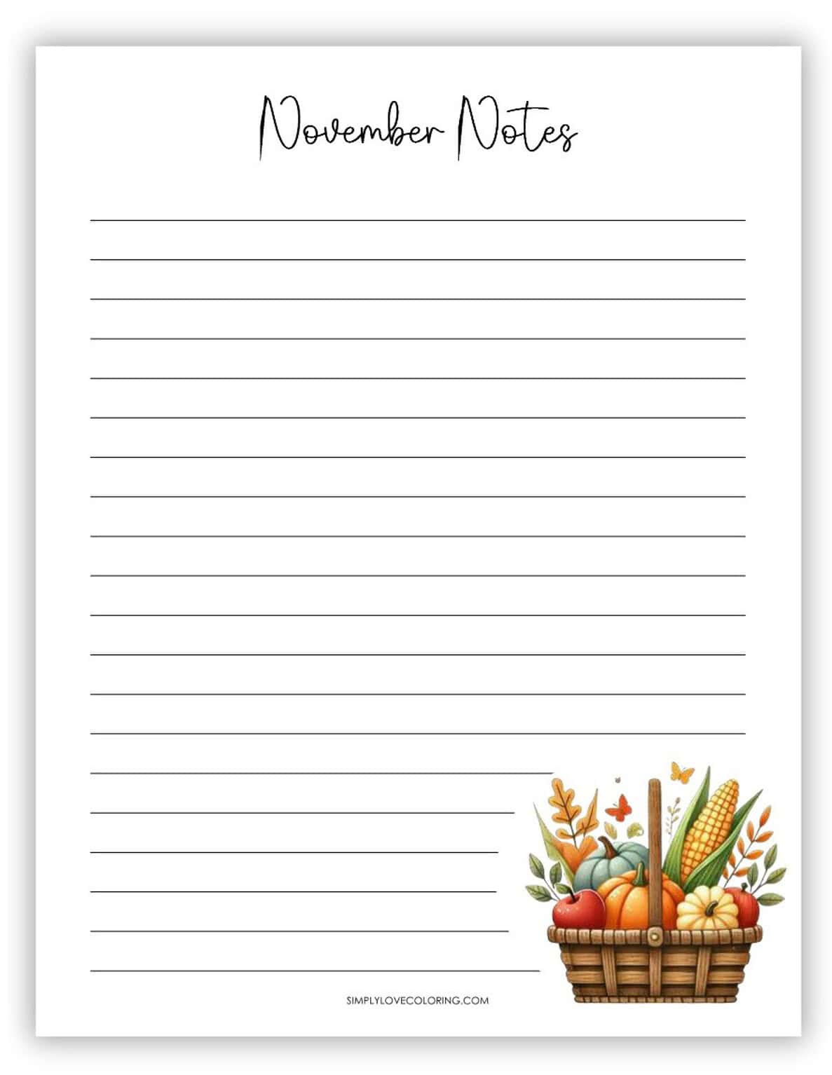 November Planner Printables (Free PDF Downloads) - Simply Love Coloring