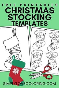 Christmas Stocking Templates (Free PDF Printables) - Simply Love Coloring