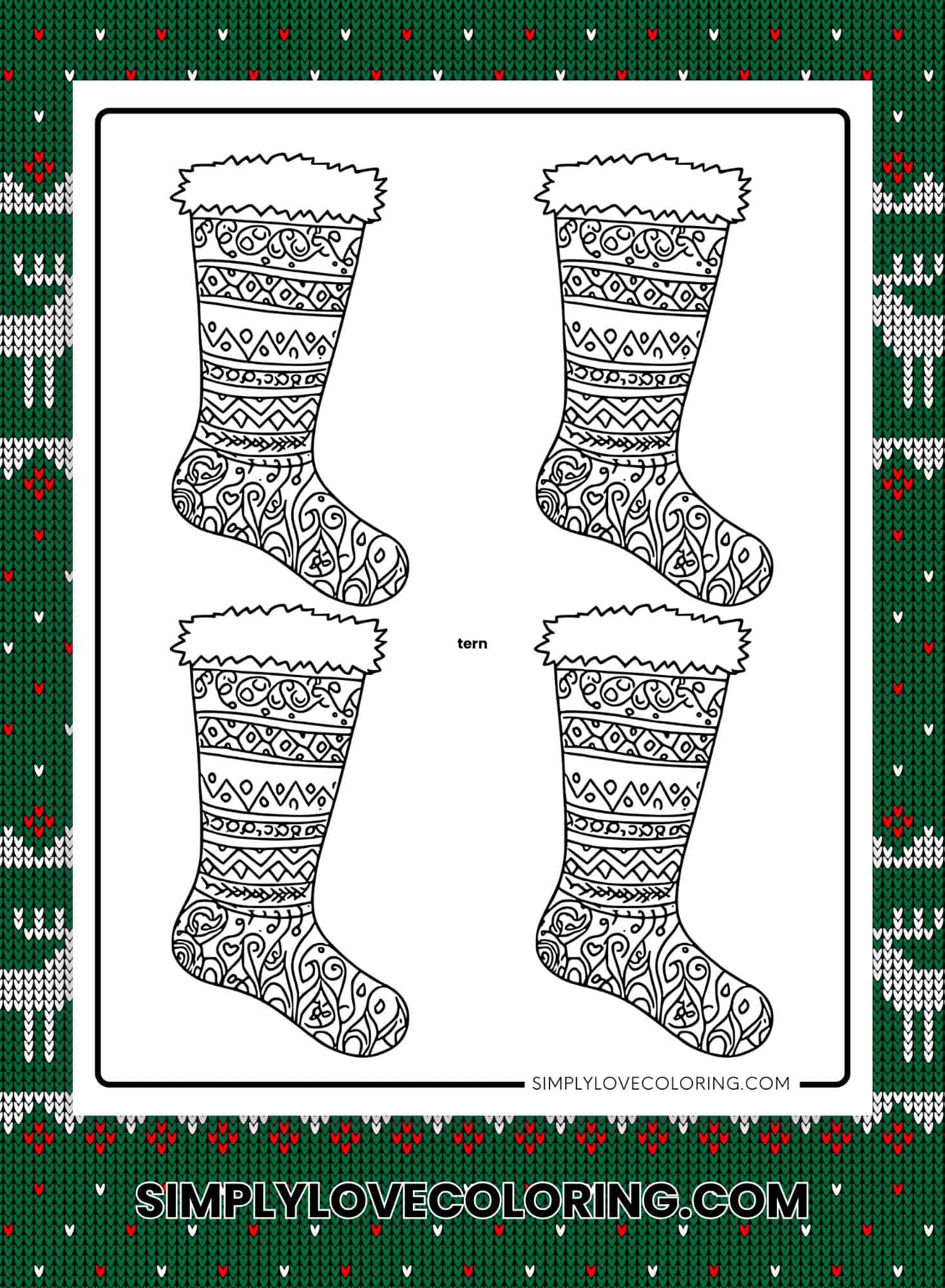 Christmas Stocking Templates (Free PDF Printables) - Simply Love Coloring