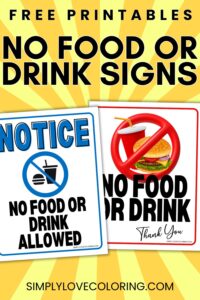 No Food or Drink Sign Printable (Free PDF Downloads) - Simply Love Coloring