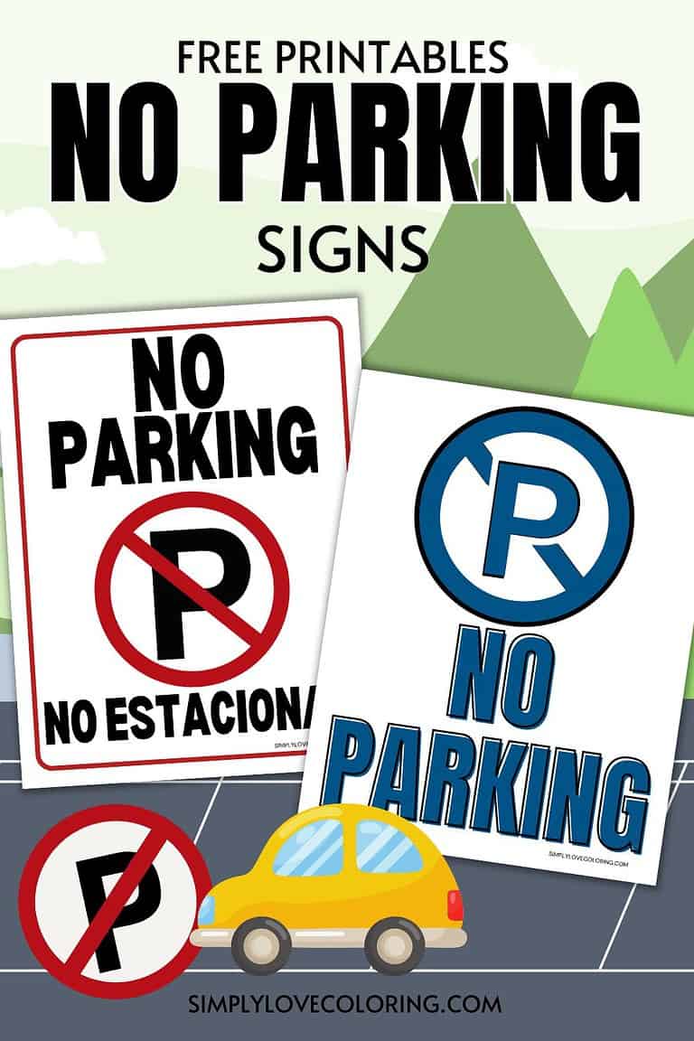No Parking Sign Printable (Free PDF Download) - Simply Love Coloring