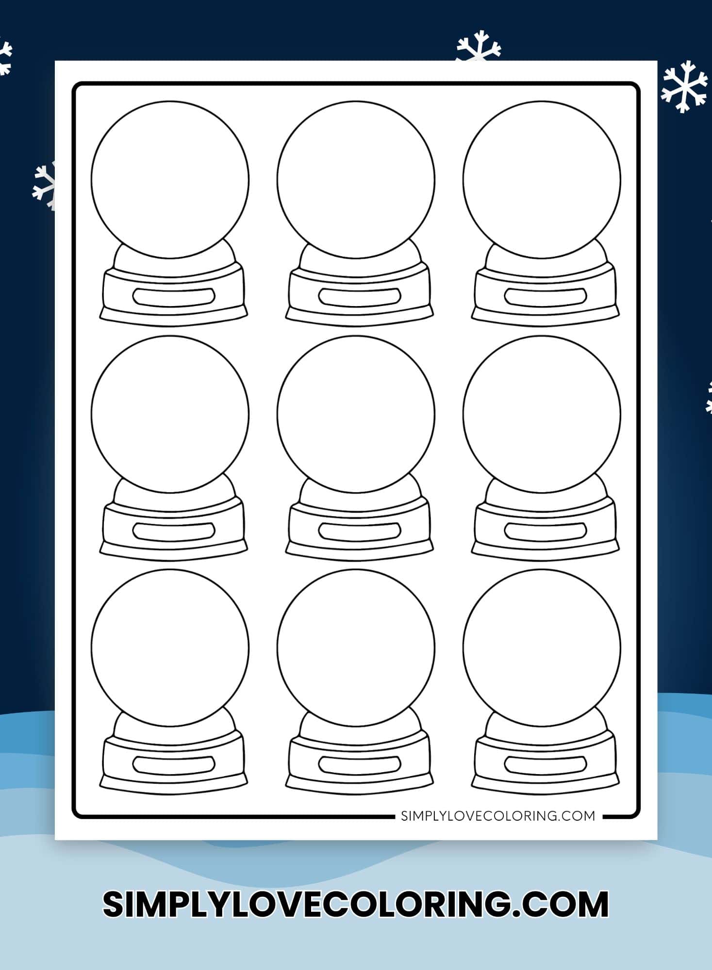 Snow Globe Templates (Free PDF Printables) - Simply Love Coloring