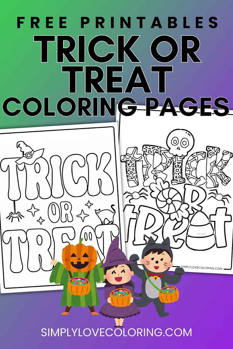 Trick or Treat Coloring Pages (Free PDF Printables) - Simply Love Coloring
