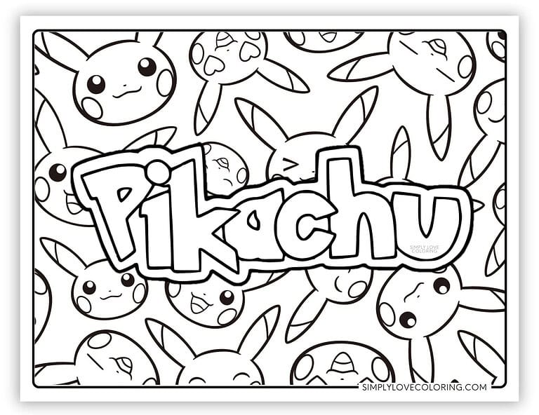 Pikachu Coloring Pages (Free PDF Printables) - Simply Love Coloring