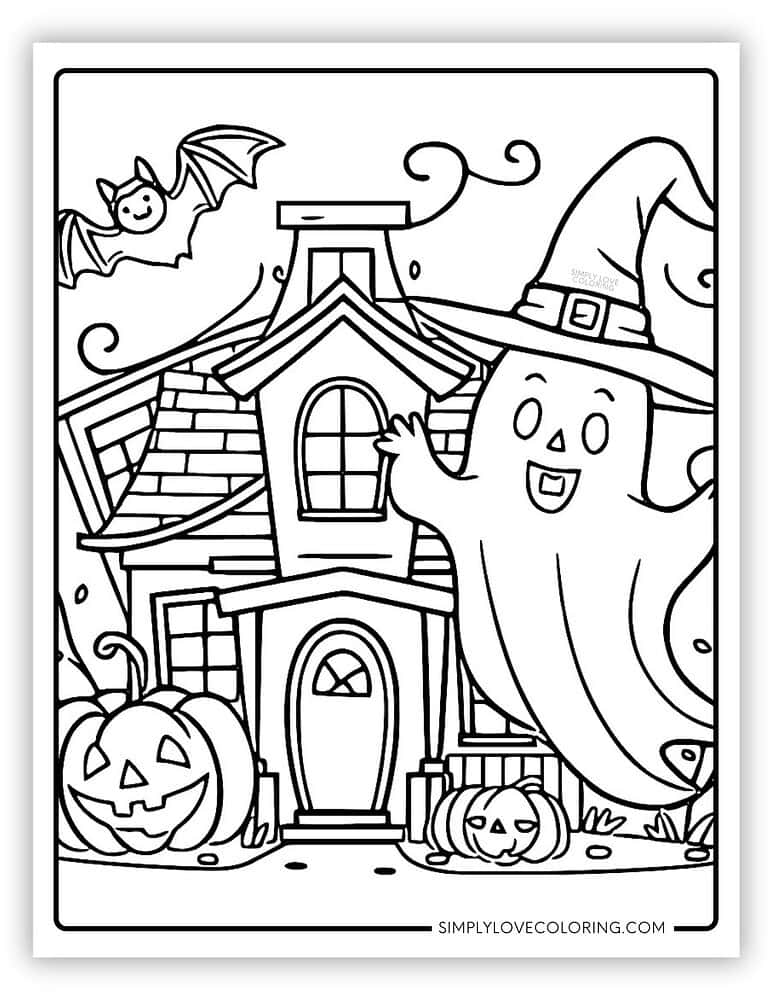 Ghost Coloring Pages (Free PDF Printables) - Simply Love Coloring