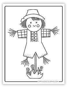 Scarecrow Coloring Pages (Free PDF Printables) - Simply Love Coloring