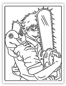 Chainsaw Man Coloring Pages (Free PDF Printables) - Simply Love Coloring
